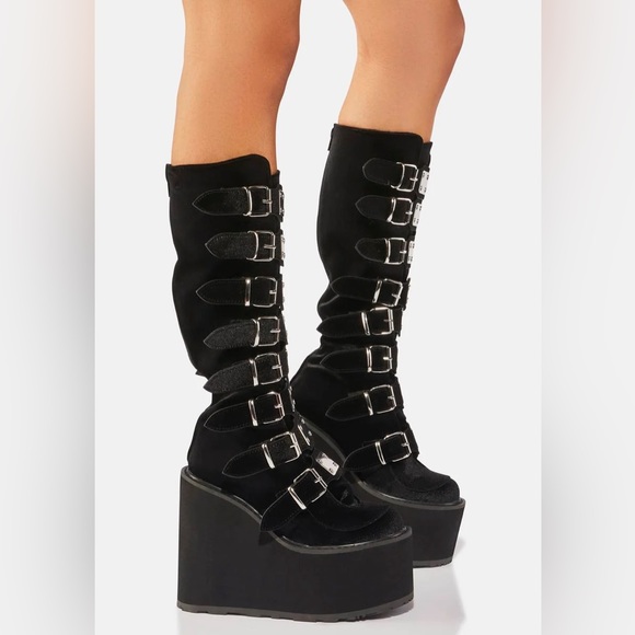 Demonia | Shoes | Demonia Velvet Trinity Boots | Poshmark